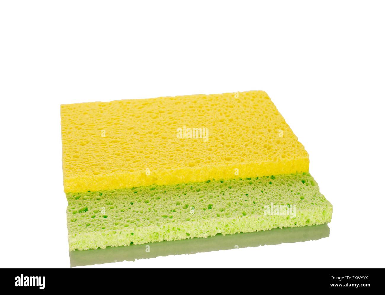 Two absorbent sponges, macro, isolated on white background Stock Photo ...