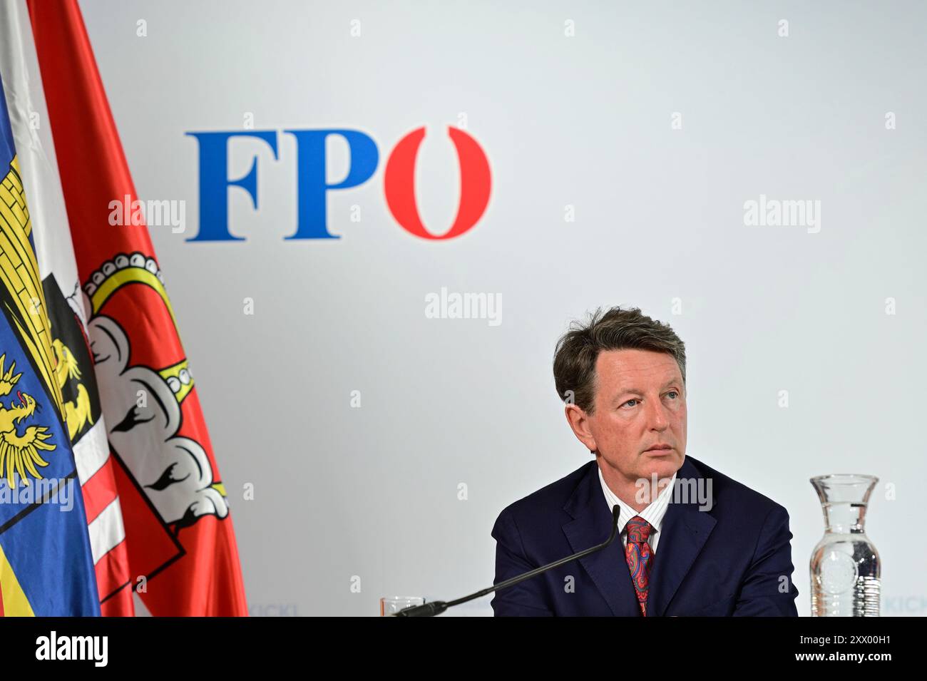 Vienna, Austria. 21st August, 2024. Presentation of the FPÖ (Freedom Party of Austria) election ...