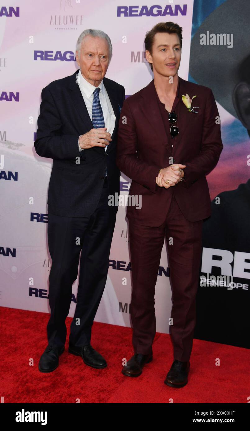 HOLLYWOOD, CALIFORNIA - AUGUST 20: (L-R) Jon Voight and Alex Sparrow ...