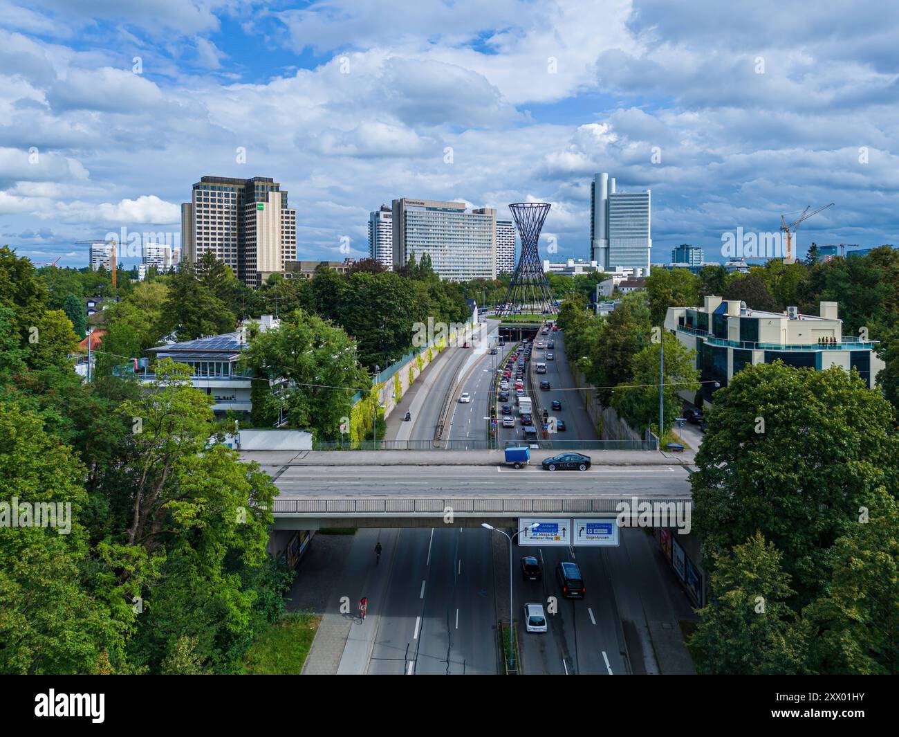 MUNICH, GERMANY - AUGUST 21, 2024: Mittlerer Ring city highway leading ...