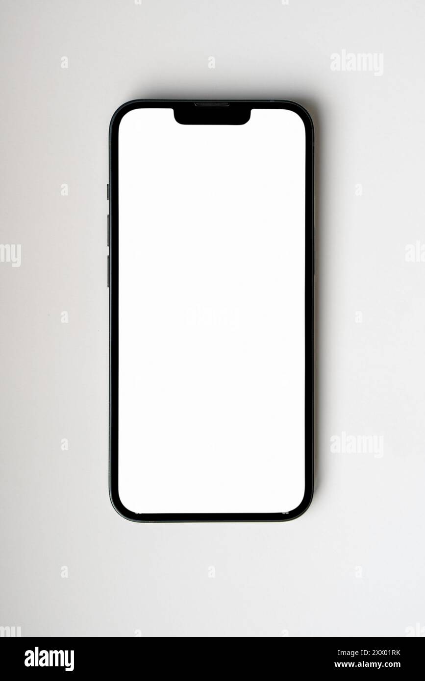 smartphone white blank screen mockup Stock Photo - Alamy