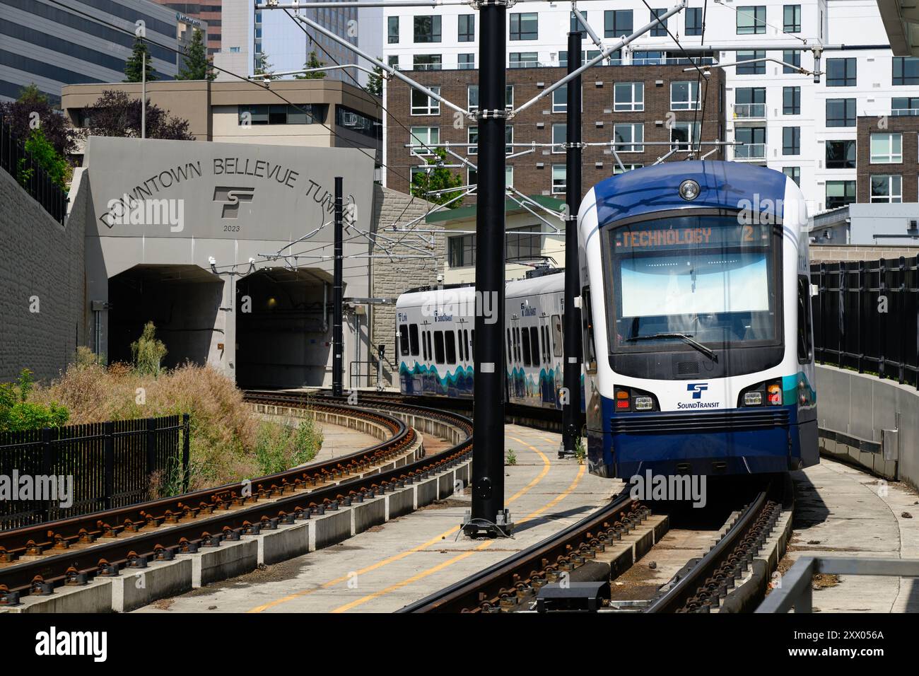 Bellevue, WA, USA - August 14, 2024; Seattle Link Light Rail train ...