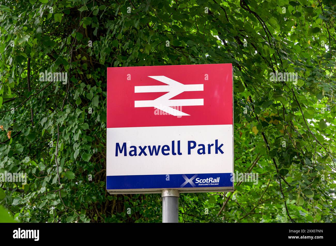 Maxwell Park, train station sign, Glasgow, Scotland, UK, Europe Stock ...