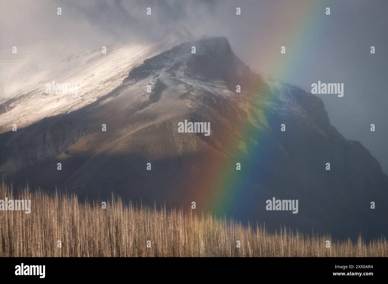 Sunrise and Rainbow Glacier National Park Stock Photo - Alamy