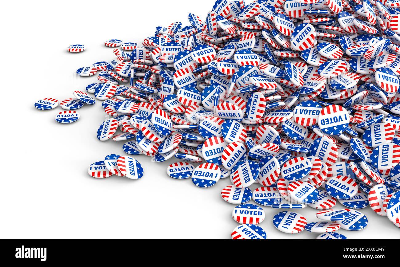 i voted buttons featuring the american flag, symbolizing voter ...