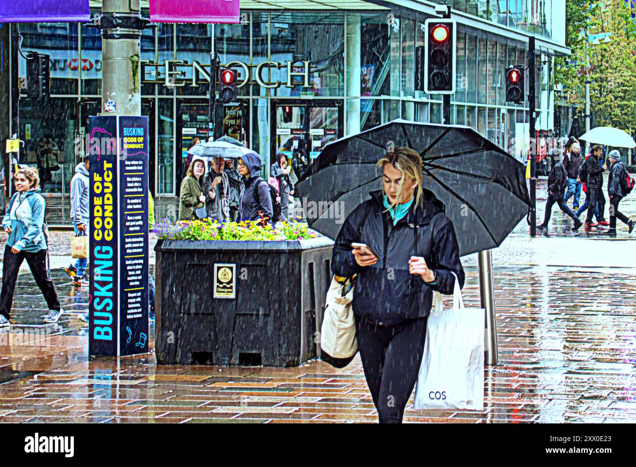 Glasgow, Scotland, UK. 21st August, 2024. UK Weather: Heavy rain over ...