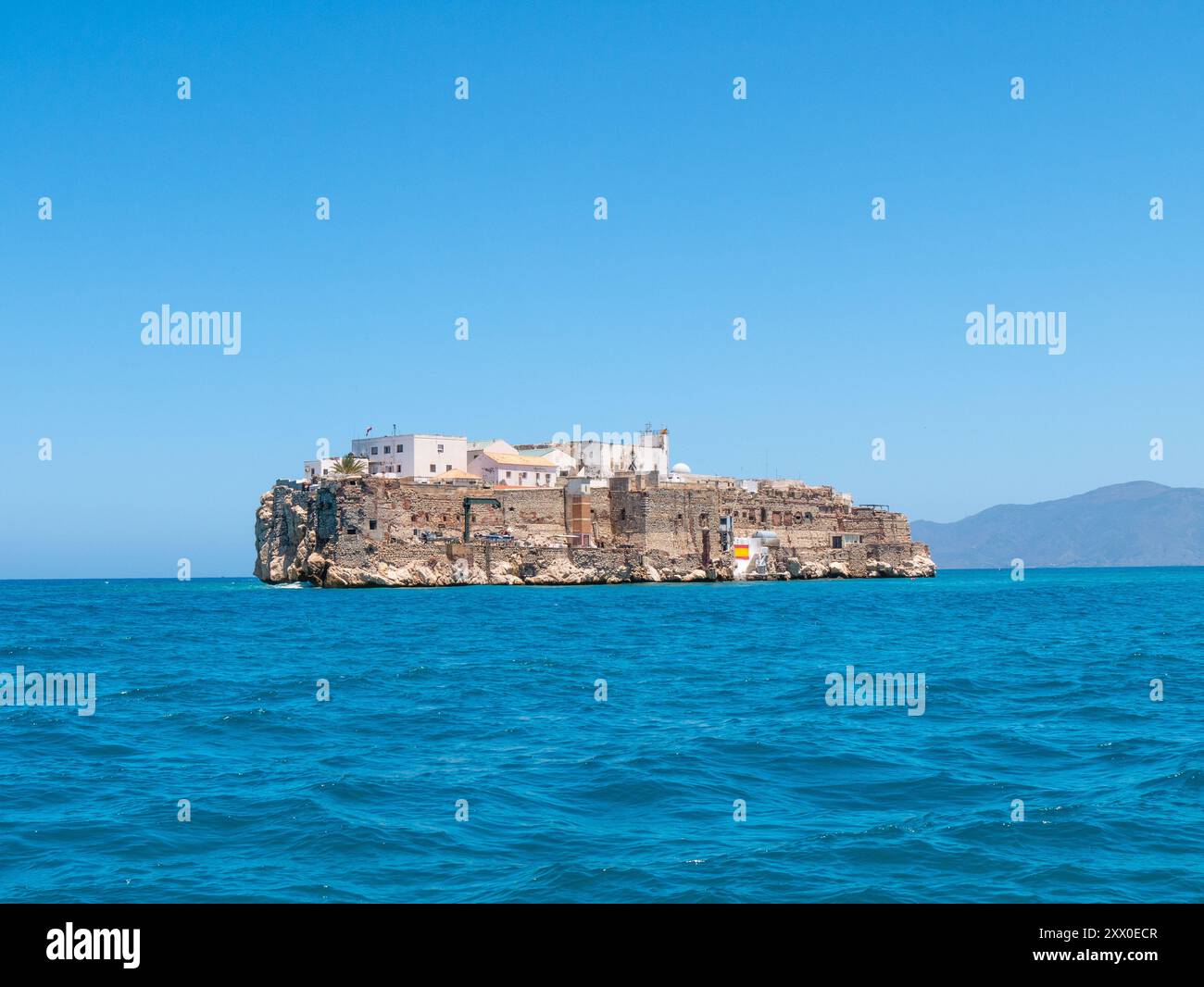 Spanish Military base of Peñón de Alhucemas off the coast of Morocco ...
