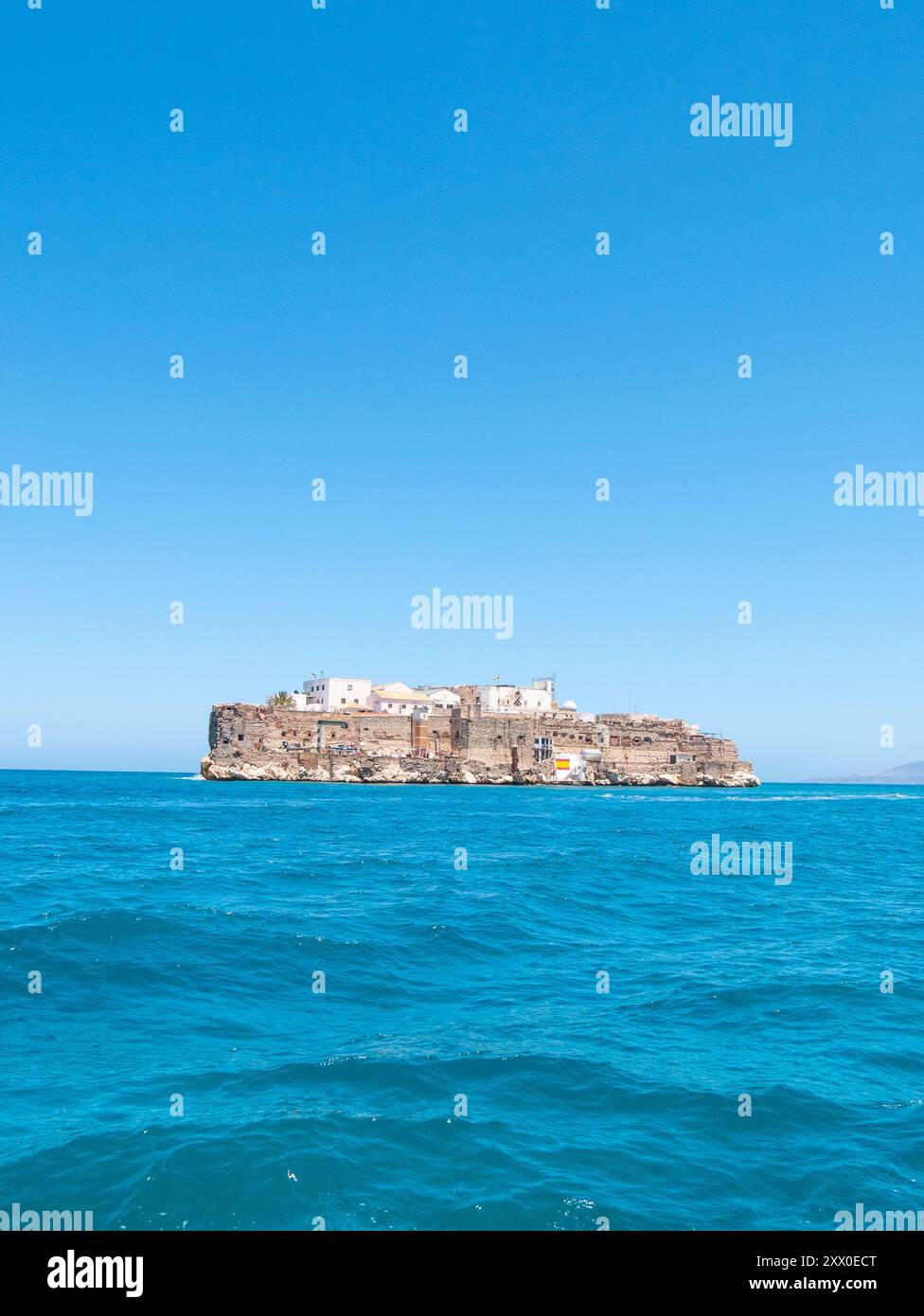 Spanish Military base of Peñón de Alhucemas off the coast of Morocco ...