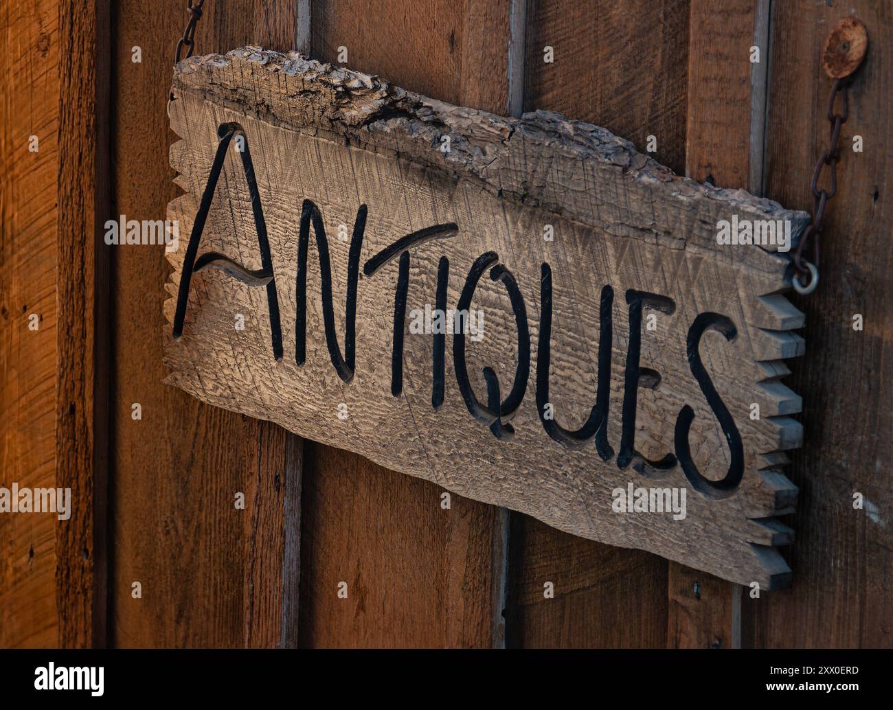 Vintage Wooden Antique Sign Stock Photo - Alamy