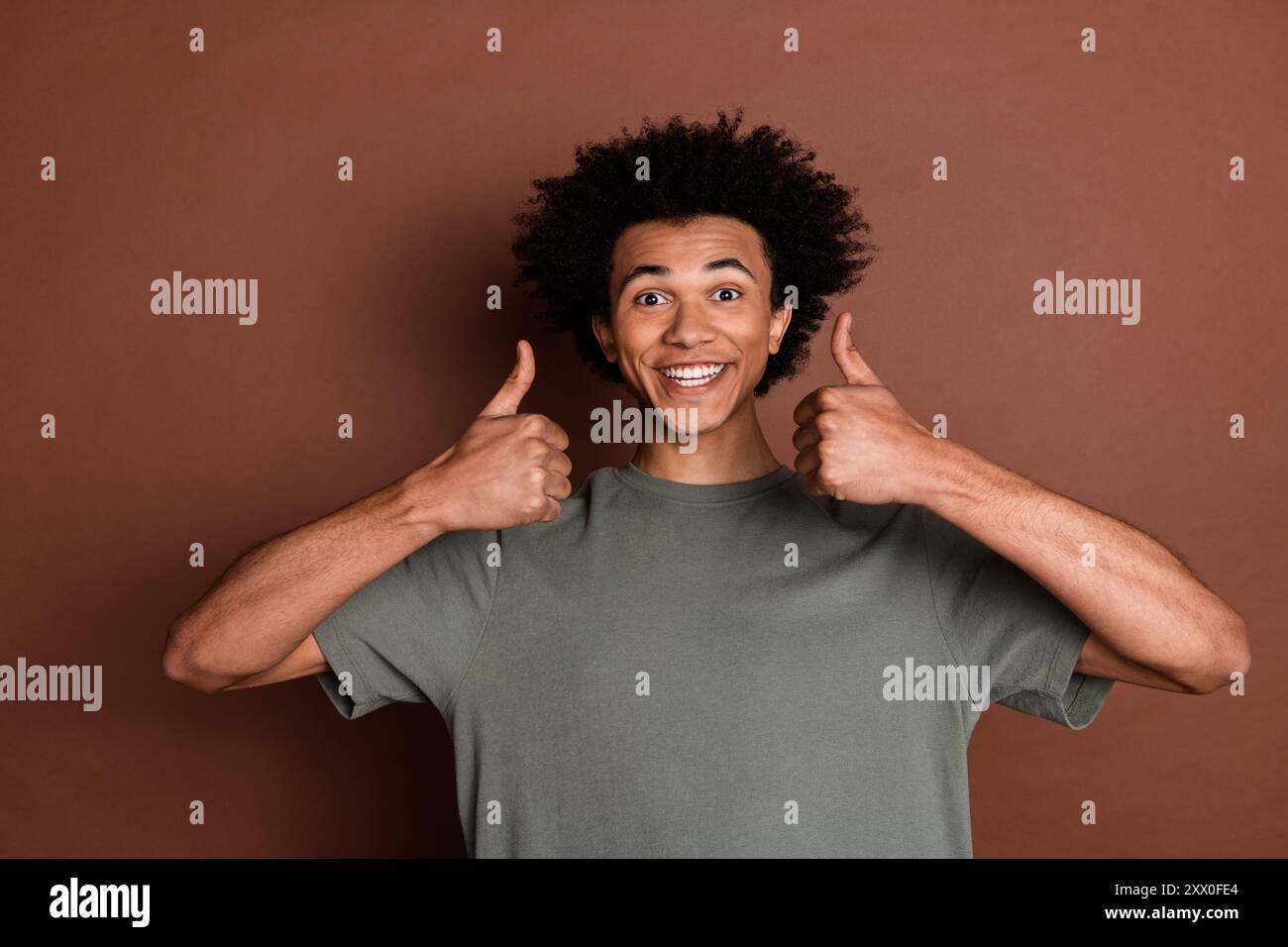 Photo portrait of young funky guy with funny chevelure hairstyle ...
