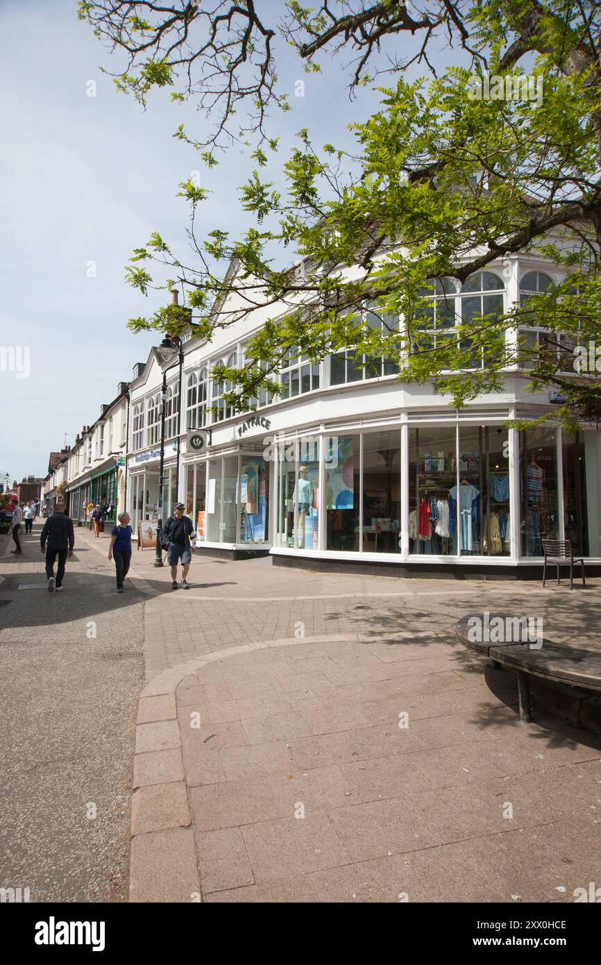 Shops on the Thoroughfare in Woodbridge, Suffolk in the United Kingdom ...