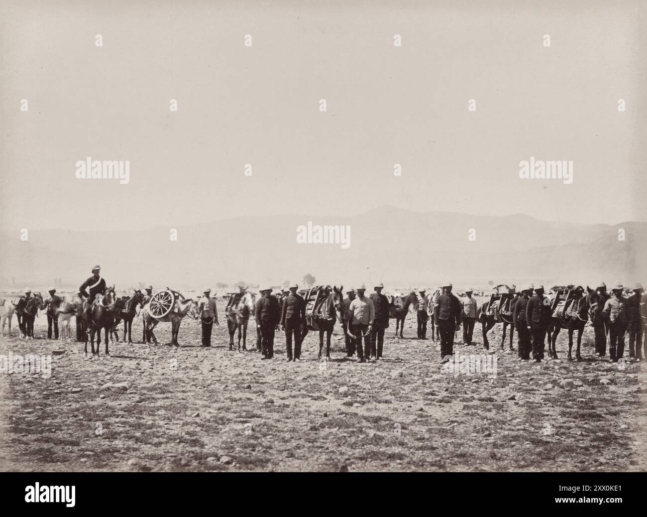 Vintage photo of Second Anglo-Afghan War. Mule Battery on the March ...