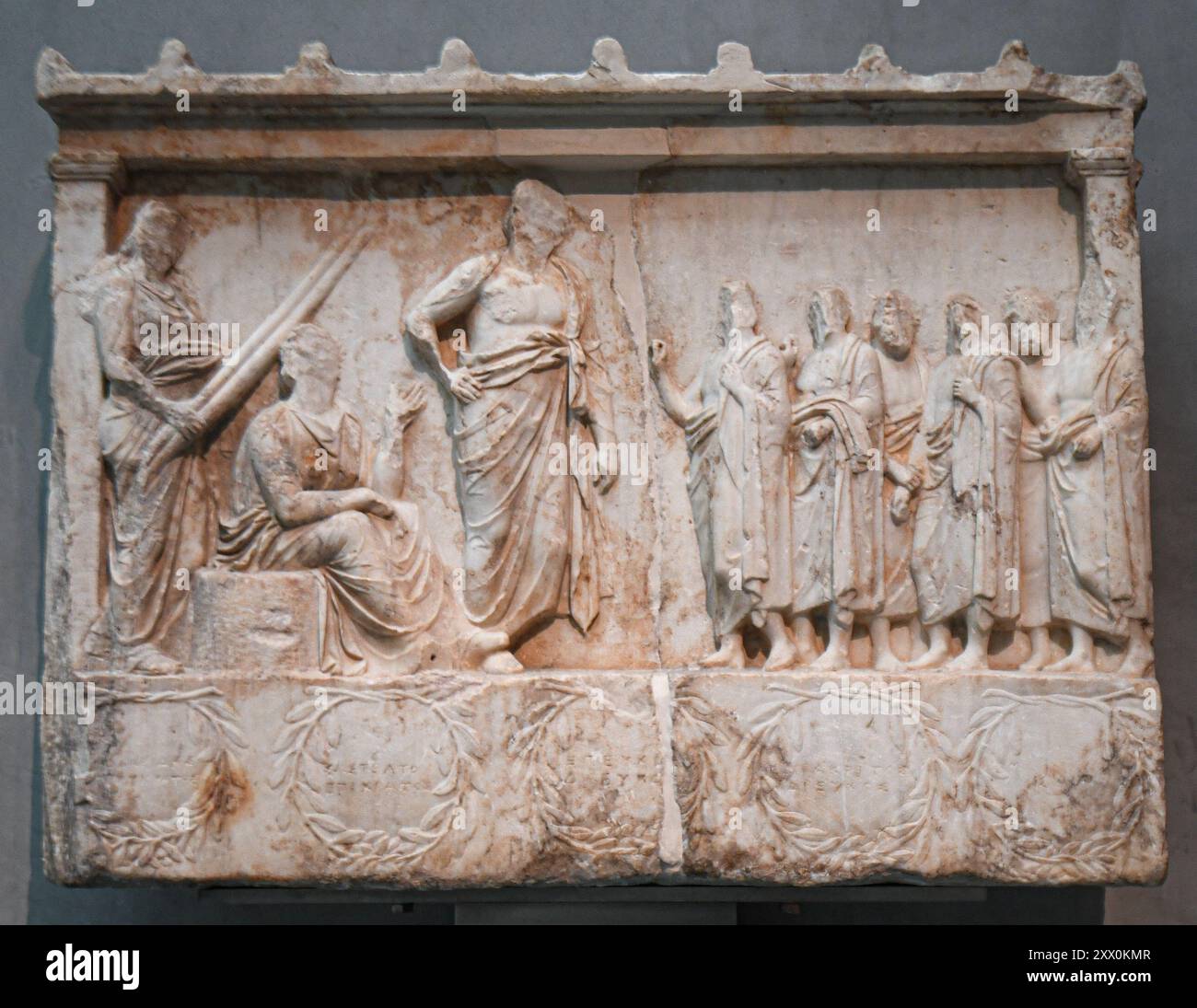 Acropolis Museum: Dedication to Asclepios. Athens. Greece Stock Photo ...