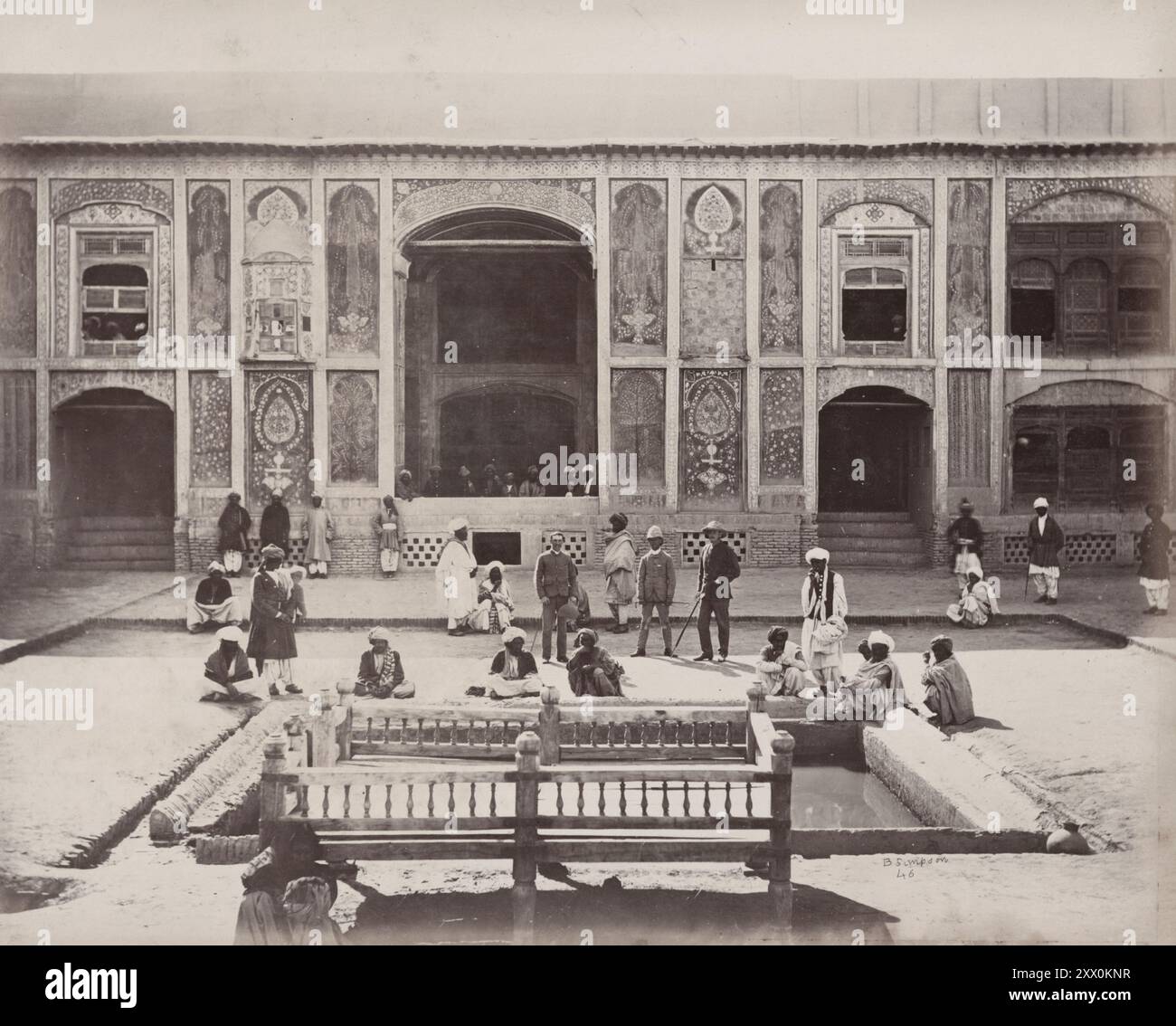 Second Anglo-Afghan War. Vintage photo of Courtyard of Wali Sher Ali ...