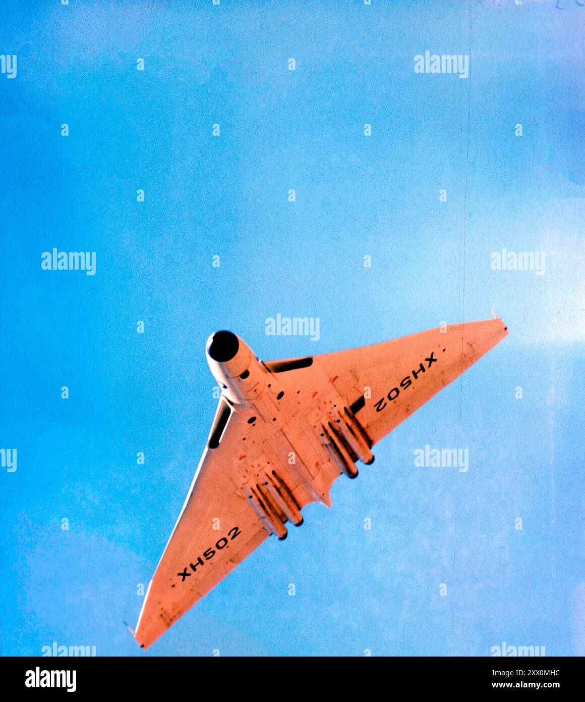 Cold War era. Low Angle Front View of a British Avro "Vulcan" Flight ...