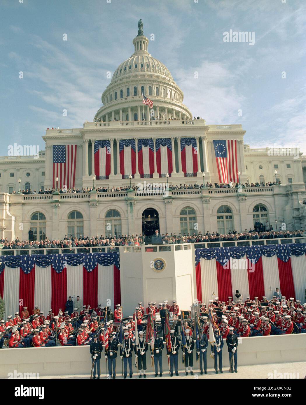 Inaugural Address of Ronald Reagan US Capitol. January 20, 1981 Stock ...
