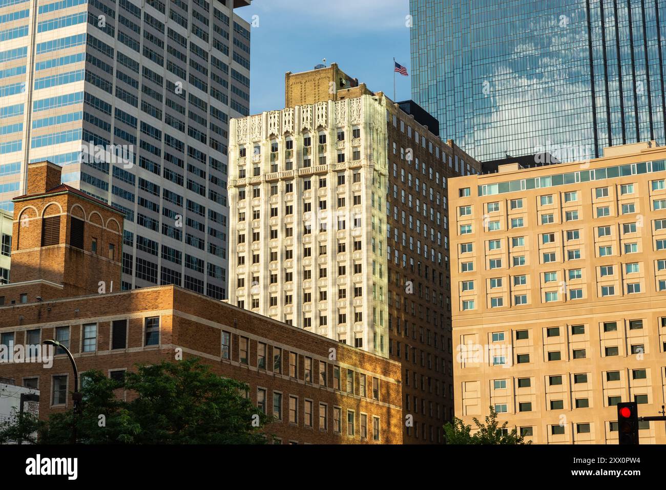 Downtown Minneapolis skyline on a beautiful Summer evening Stock Photo ...