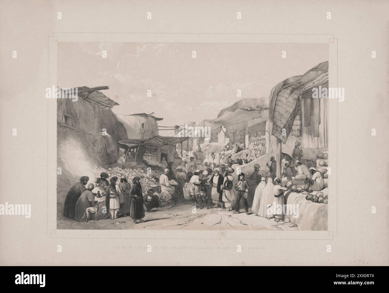 First Anglo-Afghan War. The main street in the bazaar at Kabul in the ...