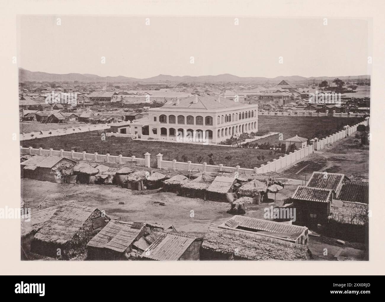 Vintage photo of the old factory site in Canton. Illustrations of Qing ...
