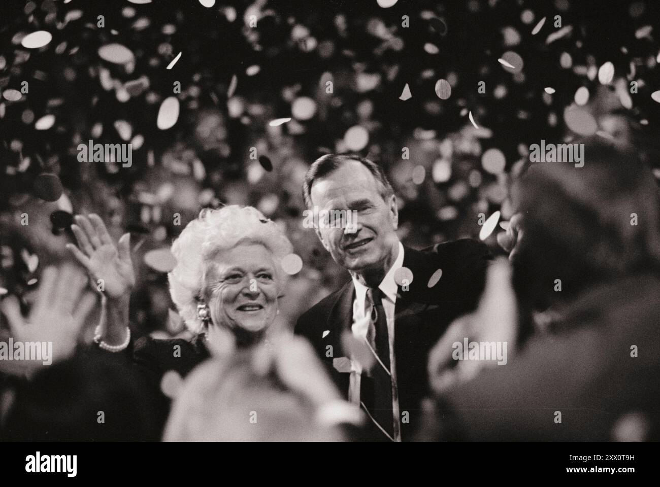 Vintage photo of presidential nominee George H.W. Bush and wife Barbara ...