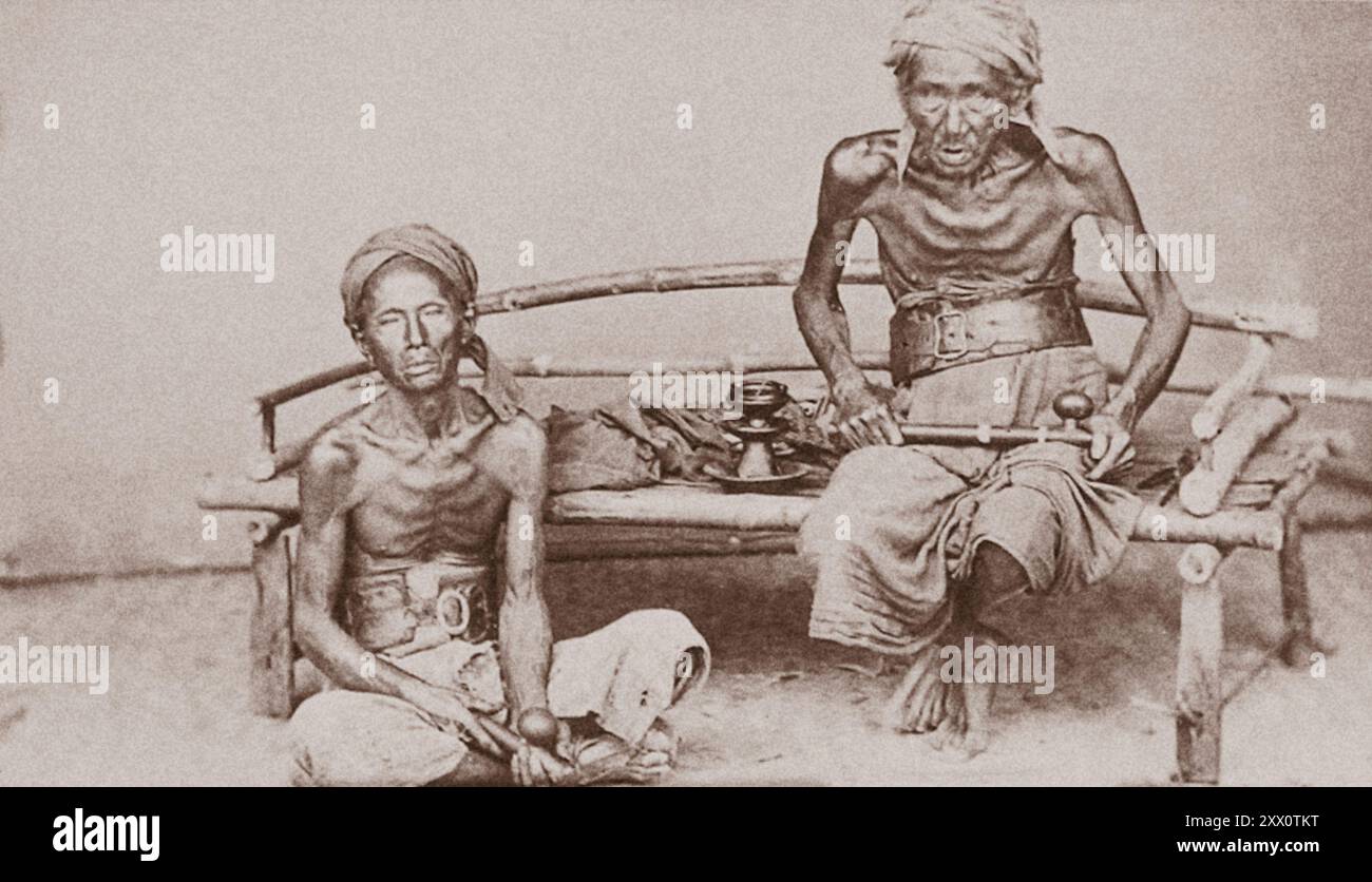 Vintage photo of Two Opium Smokers on Java. 1867 Stock Photo - Alamy