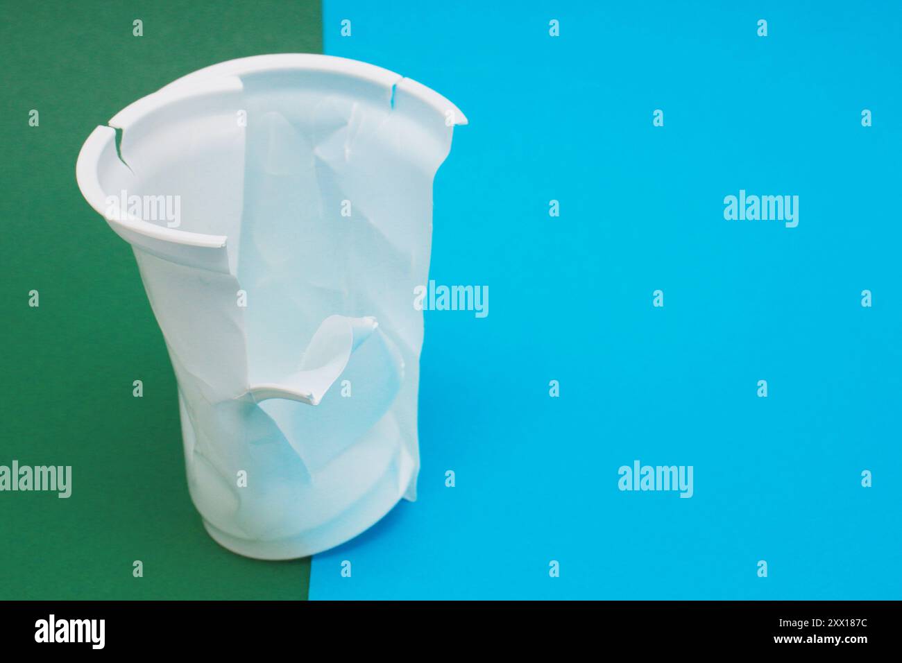 Front view of old disposable plastic cup Stock Photo - Alamy