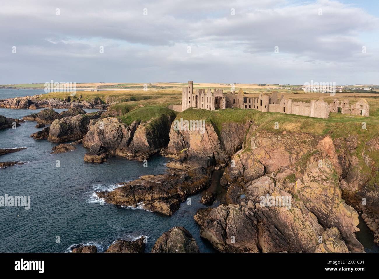 Slains Castle, near Cruden Bay, Aberdeenshire, Scotland, UK Stock Photo ...