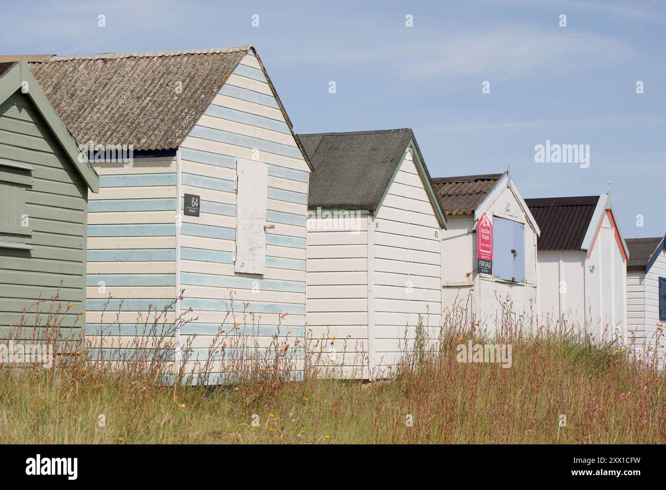Coastal beach hut designs example Stock Photo - Alamy
