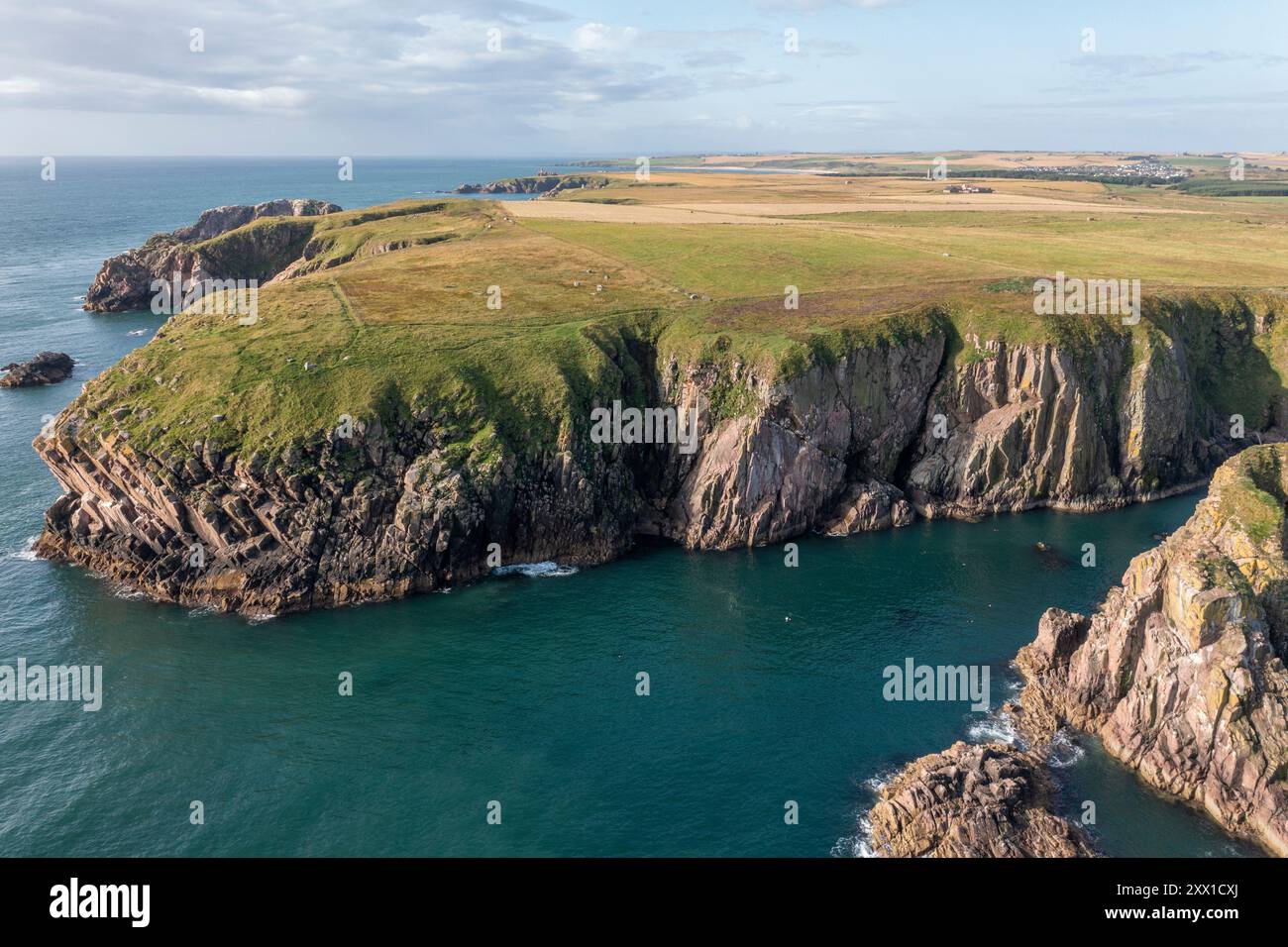 Bullers of Buchan coastline near Cruden Bay, Aberdeenshire, Scotland ...