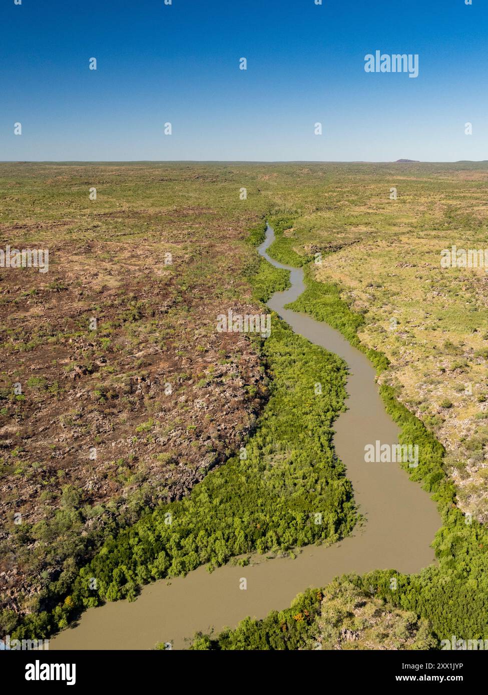 A view of the Mitchell River meandering towards Swift Bay as seen from ...