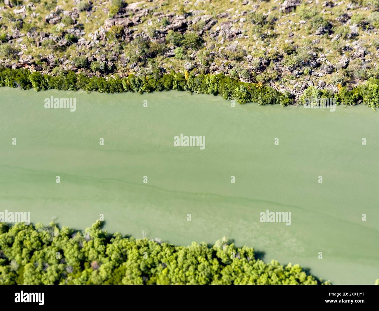 A view of the Mitchell River meandering towards Swift Bay as seen from ...