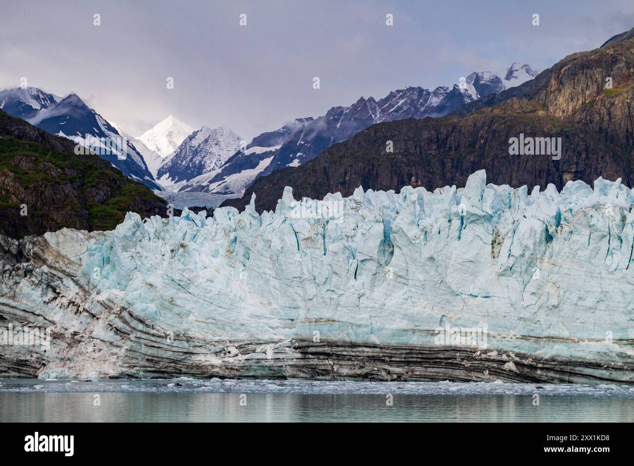 A view of Margerie Glacier against the Fairweather Range in Glacier Bay ...