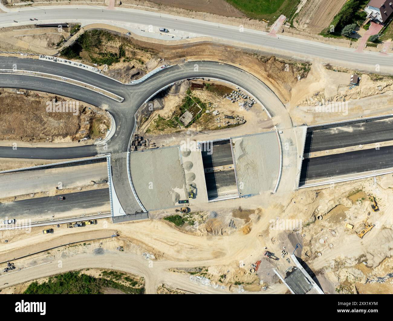 Traffic circle, tunnel and ramps under construction on Northern part of ...