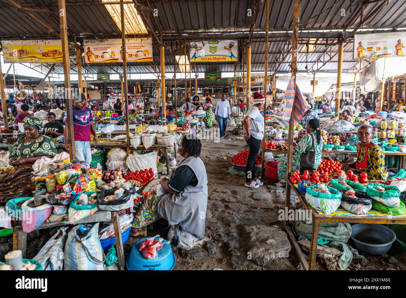 Central market, Goma, Democratic Republic of Congo, Africa Stock Photo ...