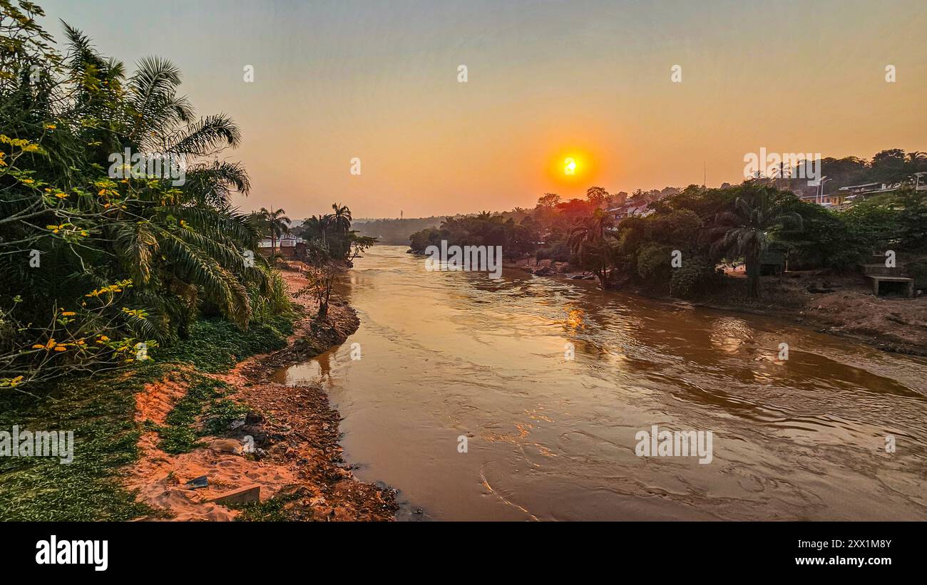 Tshikapa River flowing in the Kasai river in Tshikapa, Kasai, Democratic Republic of Congo ...