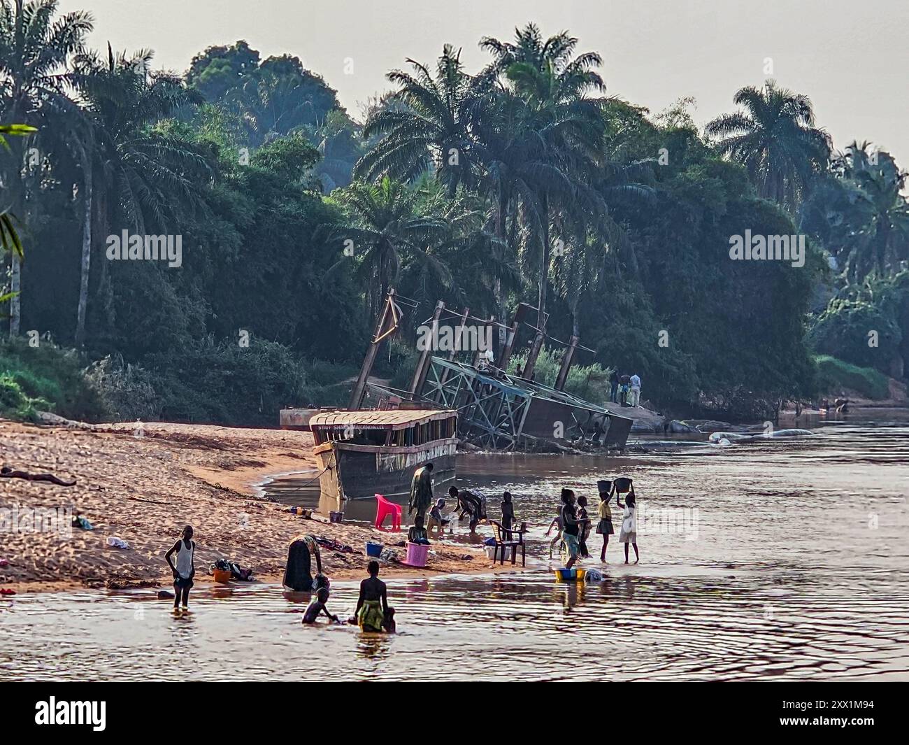 Kasai River flowing through Tshikapa, Kasai, Democratic Republic of ...