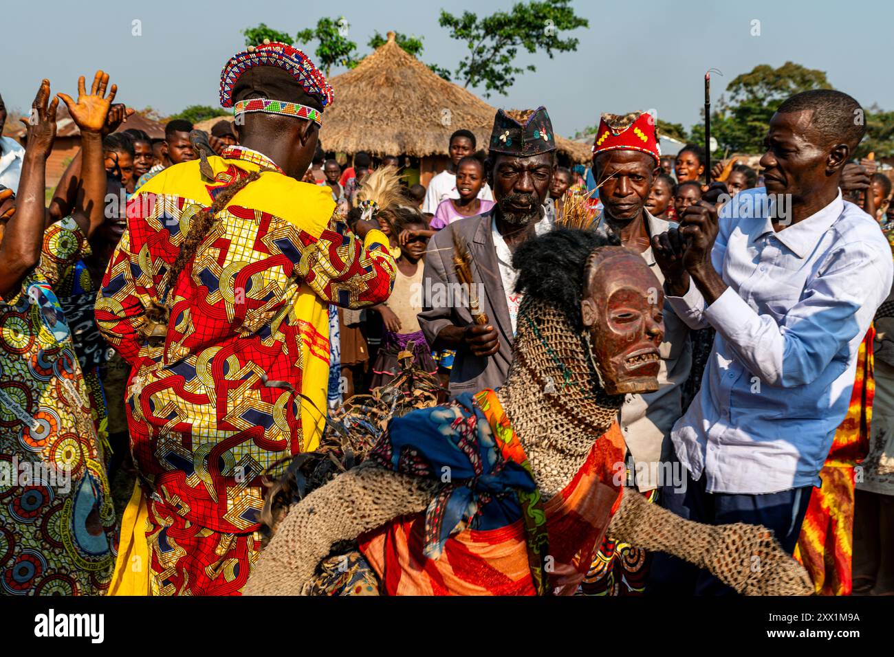 Tribal chief within his tribes people, Tshikapa, Kasai, Democratic ...