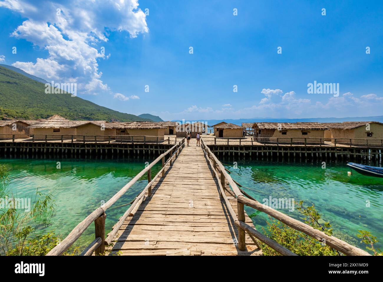 Entrance to Bay of Bones Museum, Ohrid, Macedonia, Europe Stock Photo ...