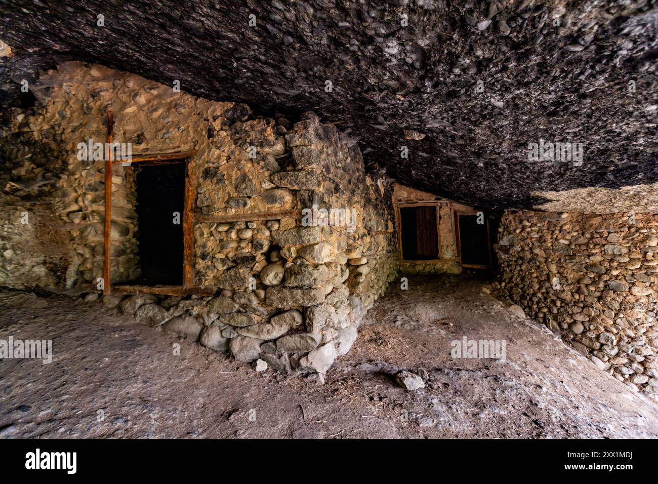 Abandoned monastic cave houses, Meteora, Thessaly, Greece, Europe Stock ...