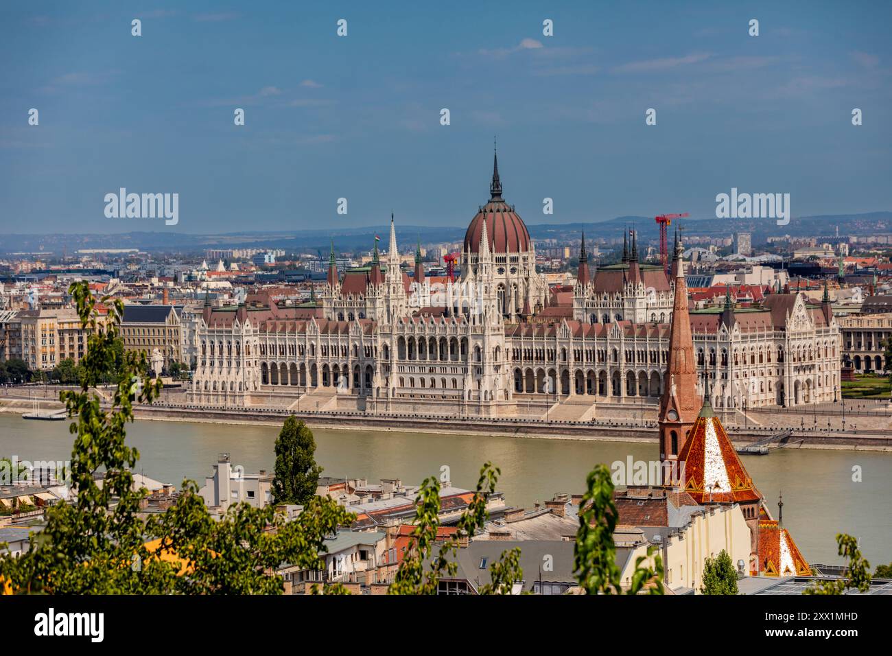 View of Hungarian Parliament Building and River Danube, UNESCO World ...