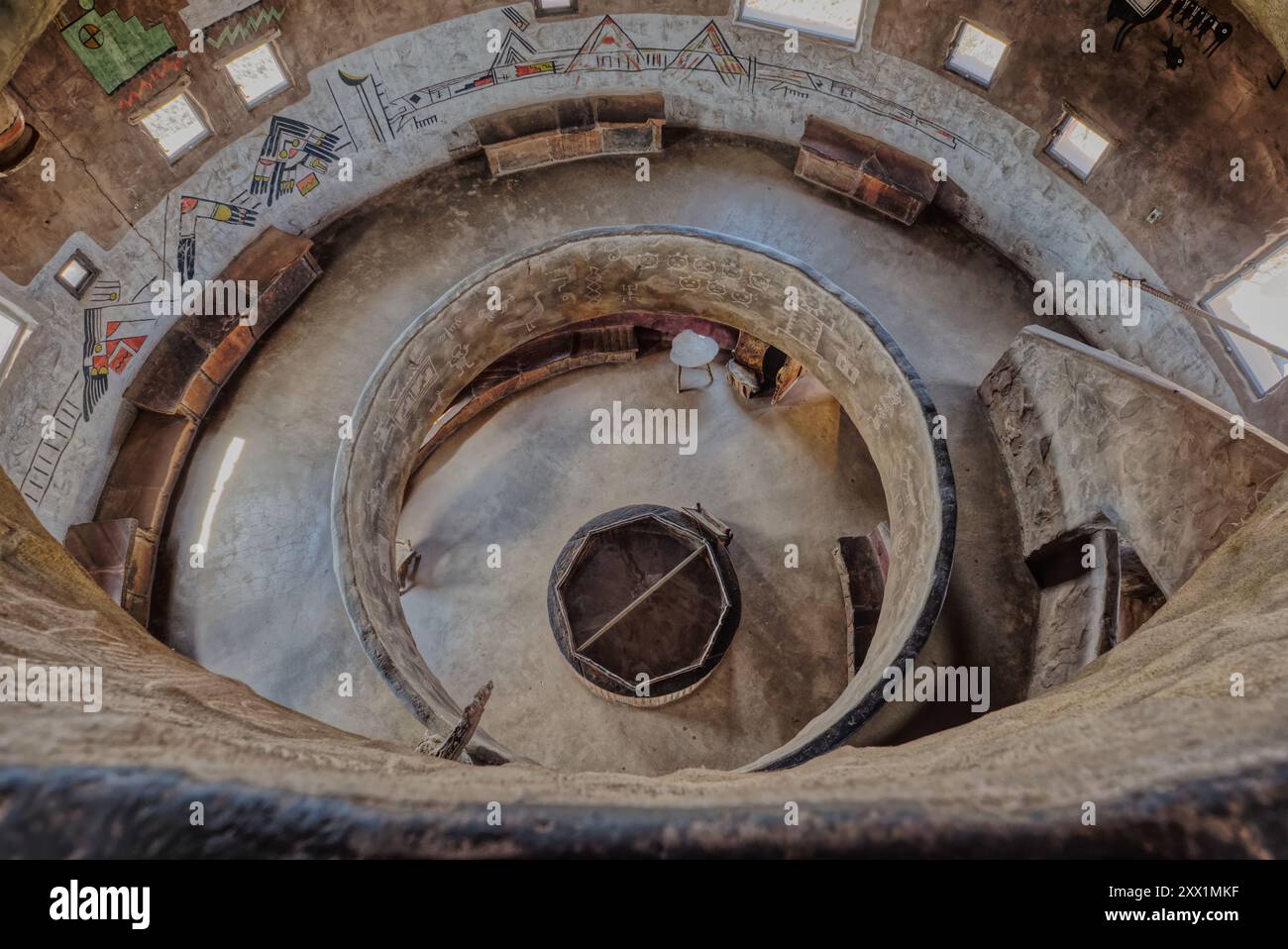 Downward view from the third floor in the historic Desert View ...