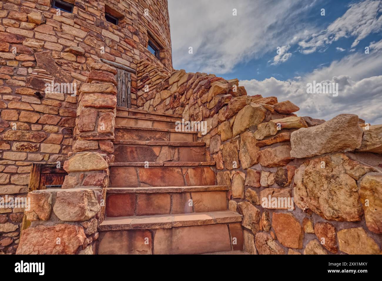 Steps to a platform above the observation deck of the Desert View ...