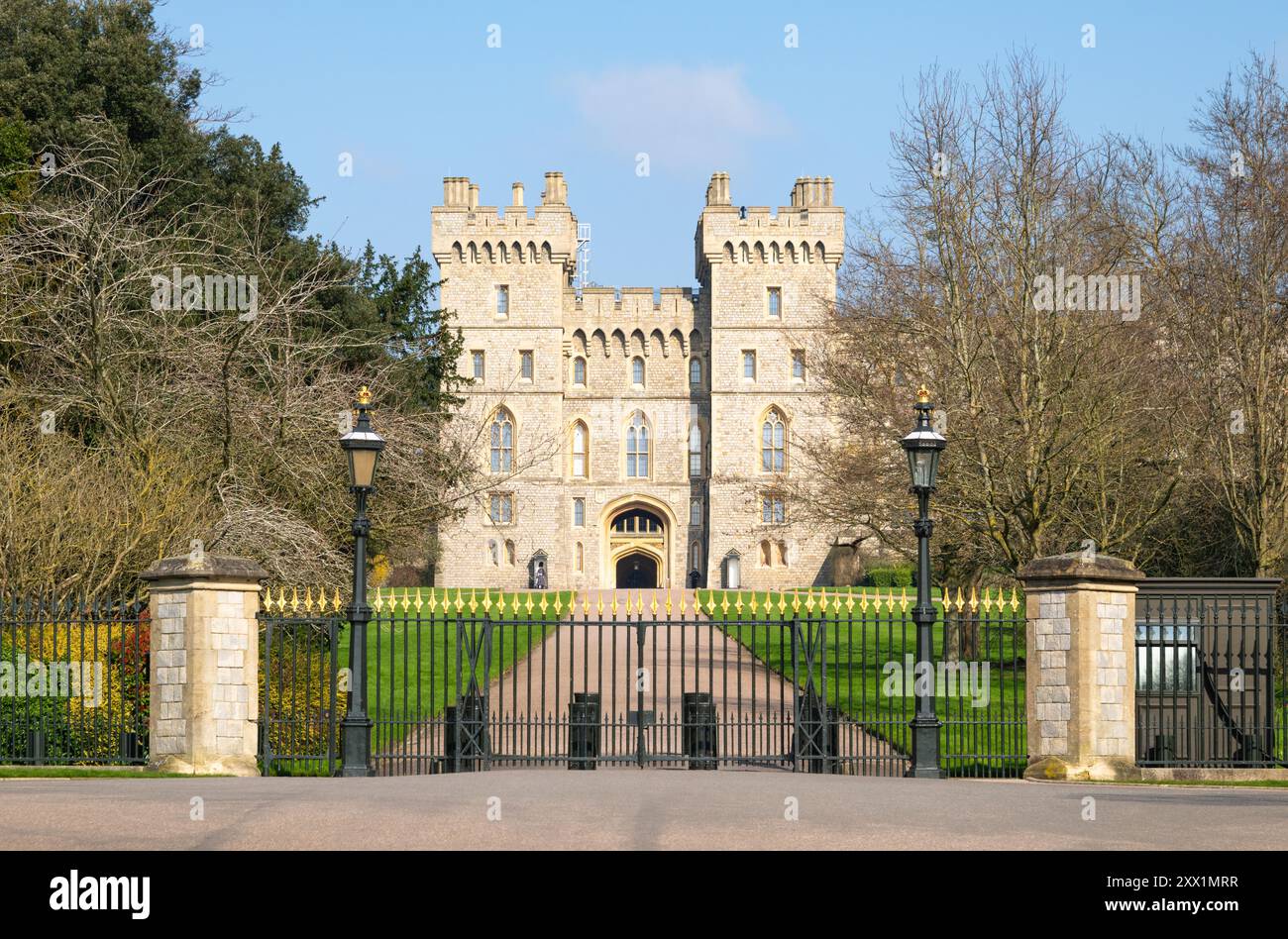 View from The Long Walk towards George IV Gateway of Windsor Castle ...