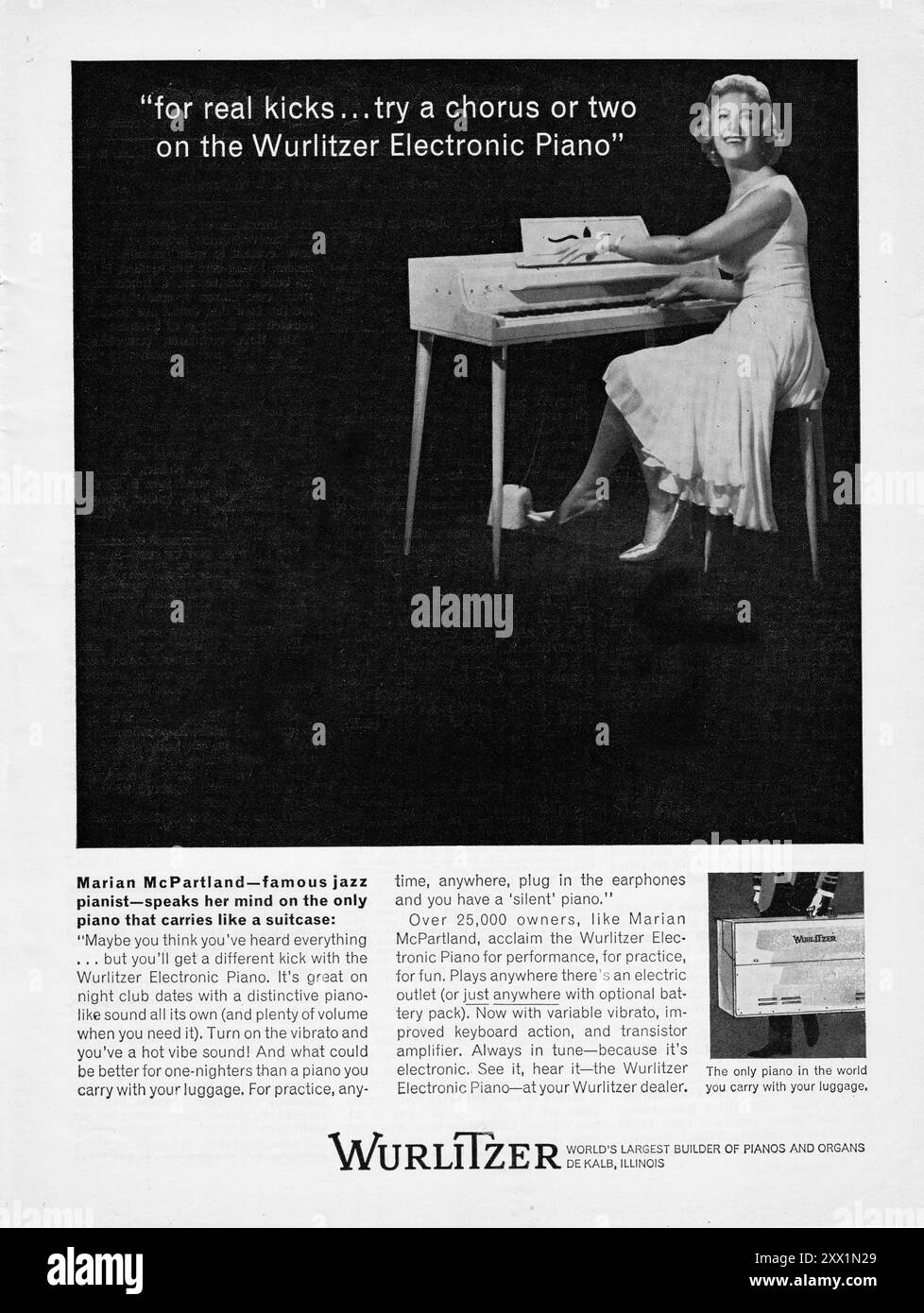 An advertisement from a 1962 music magazine featuring Marian McPartland ...