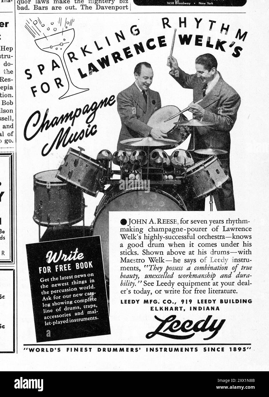 An ad from a 1941 music magazine featuring Lawrence Welk and his ...