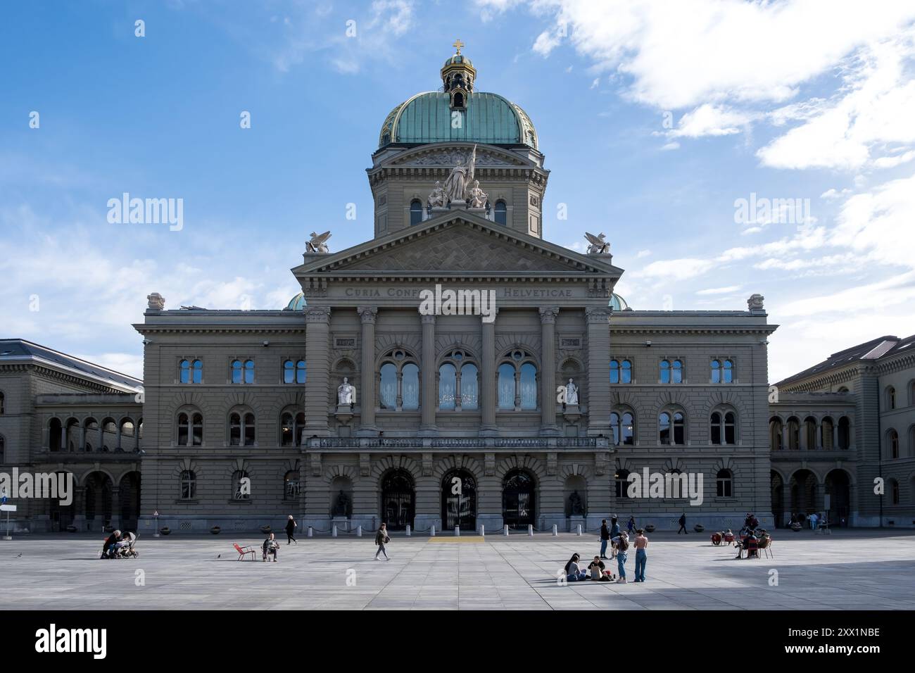 View of the central building of the Federal Palace of Switzerland, the ...