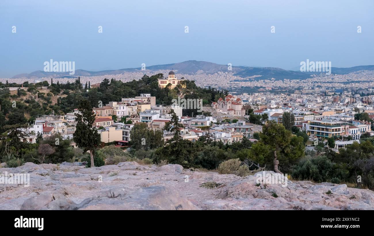 Landscape of Athens from the Areopagus, a notable rock outcrop ...