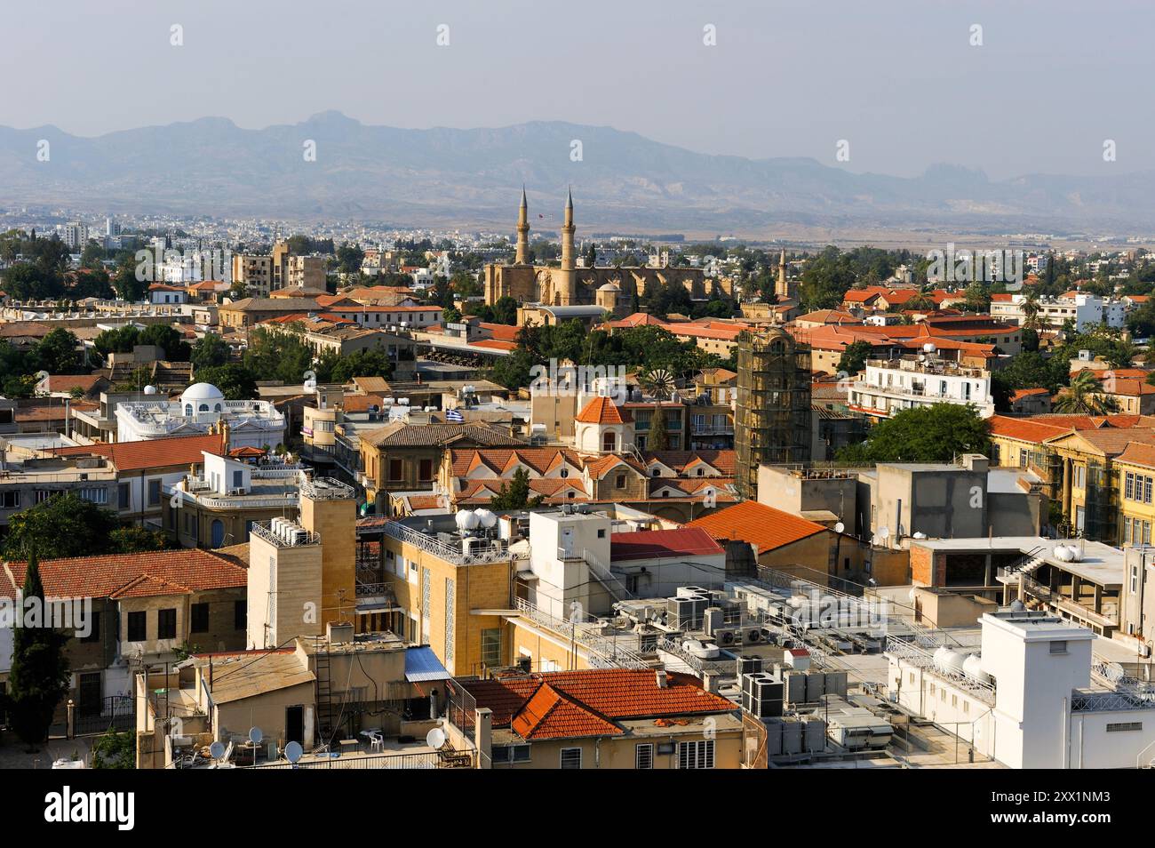 General view of the Turkish controlled part of Nicosia, with Agia Sofia ...