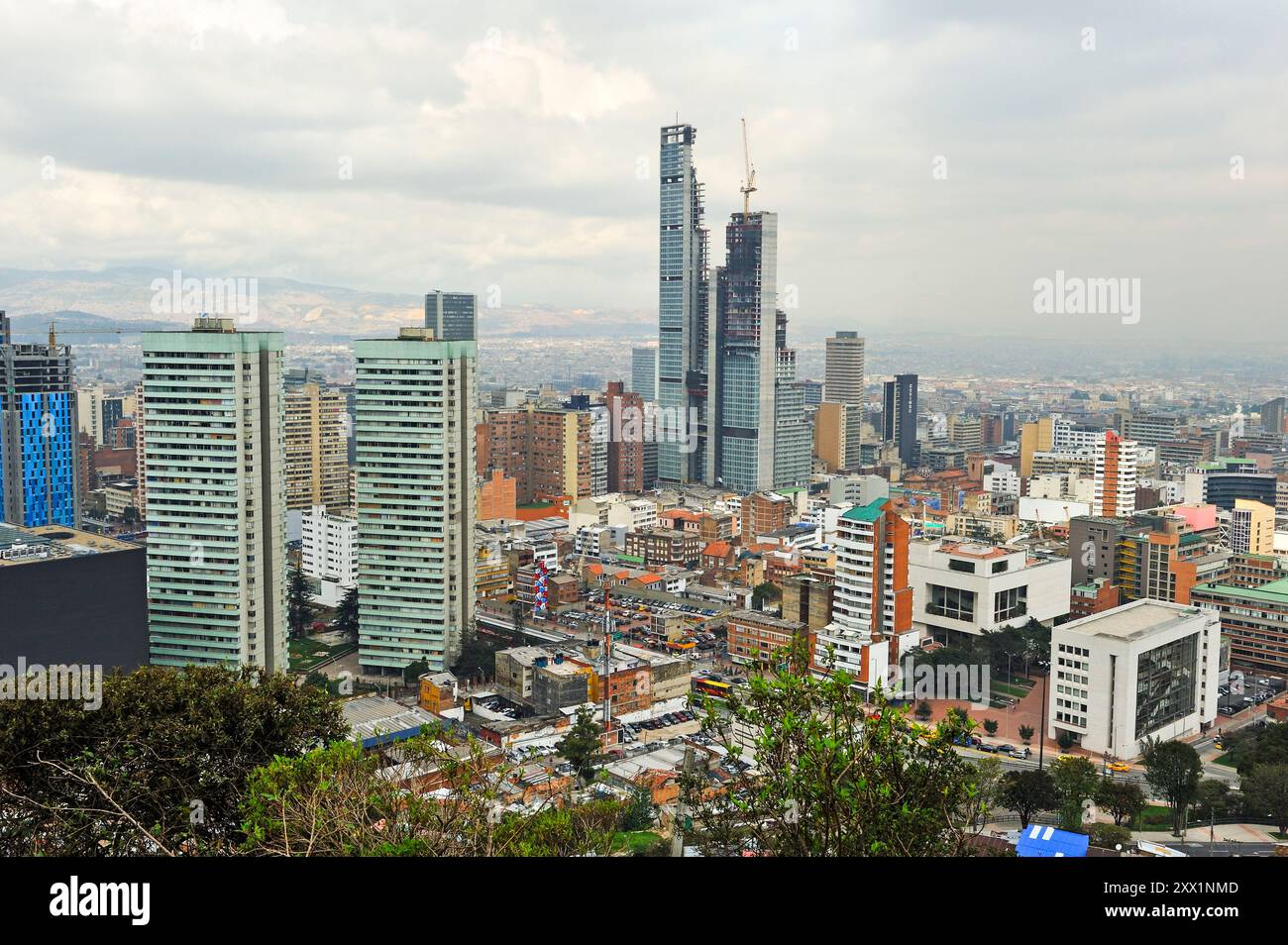 View of the University area from the Monserrate Mountain, Bogota ...