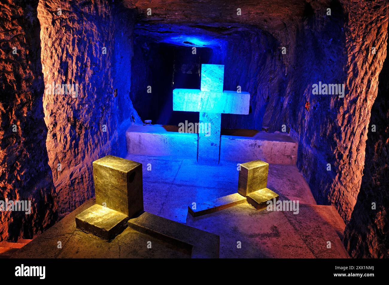 One of the Stations of the Cross, Salt Cathedral of Zipaquira ...